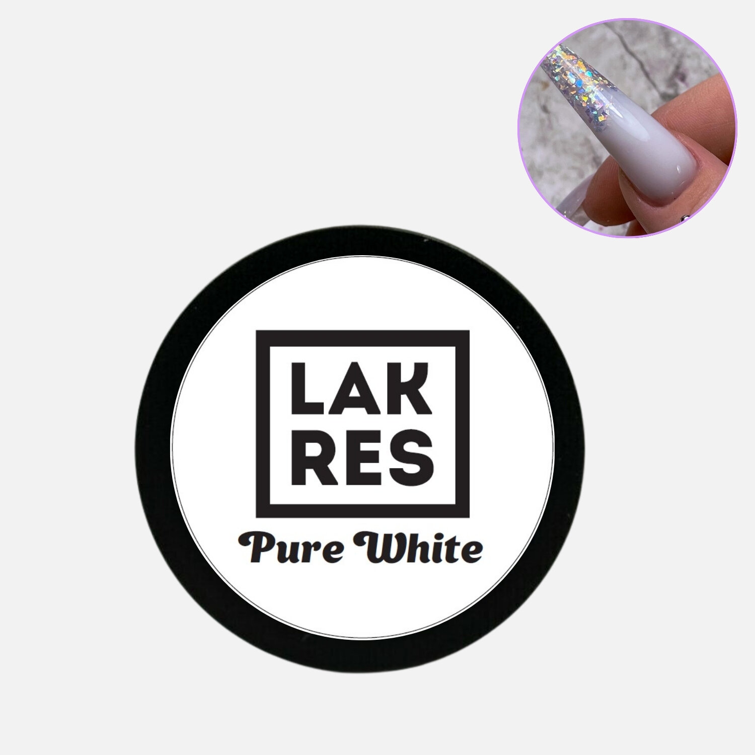 Акригель Lakres 001 Pure White 30 г в банке
