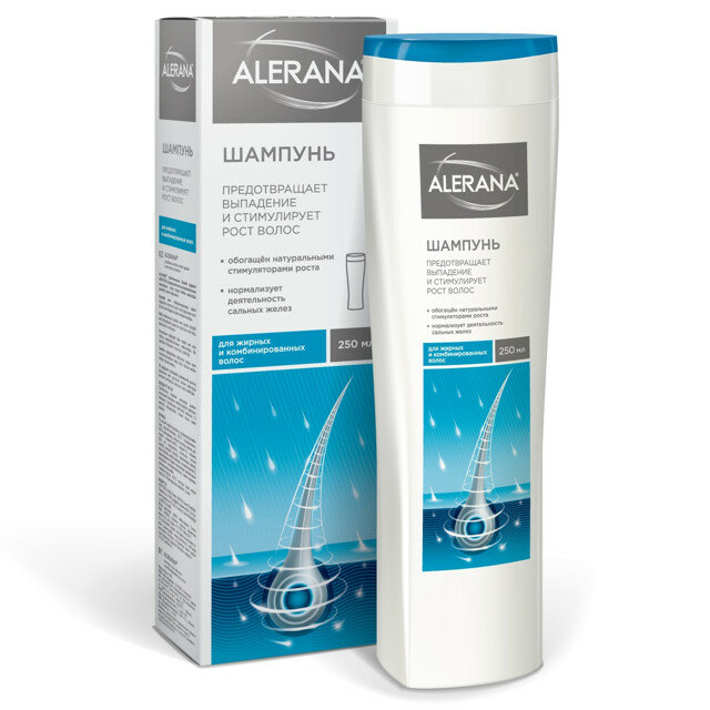 ALERANA шампунь для жирных комбинированных волос 250мл - очищение и баланс кожи головы