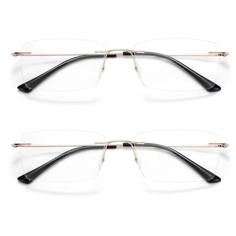 YINSQER Безрамочные очки для чтения из титана 2 пары 2 gold, +150