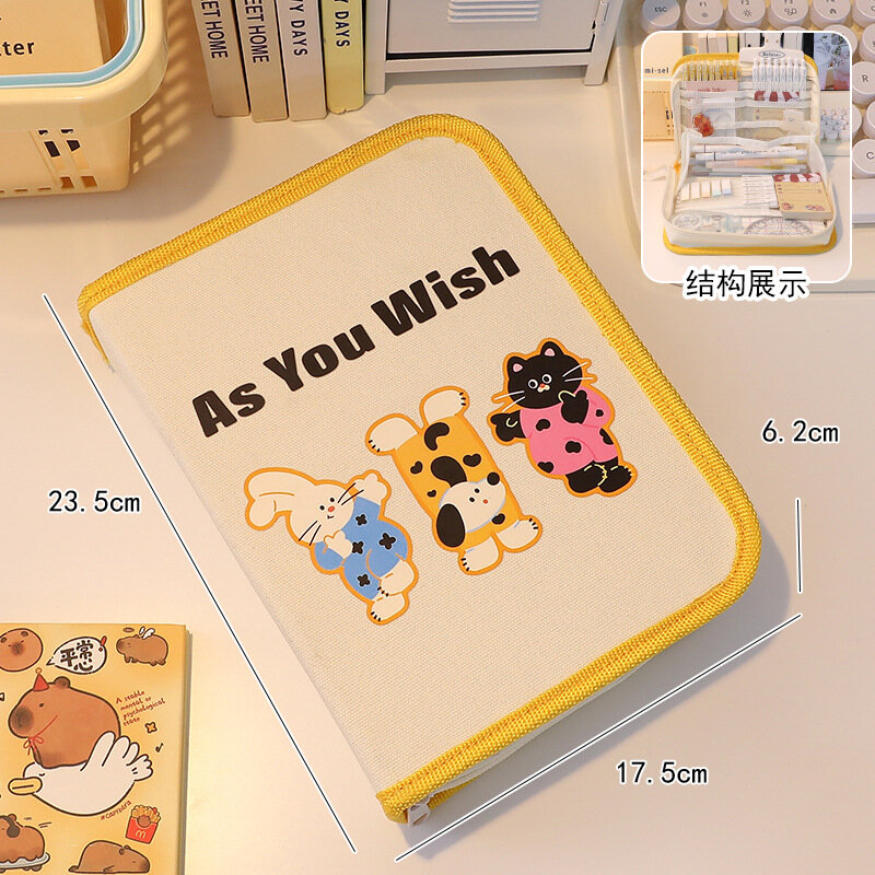 Пенал-книжка "Xiaohongshu", для канцелярских принадлежностей, бежевый