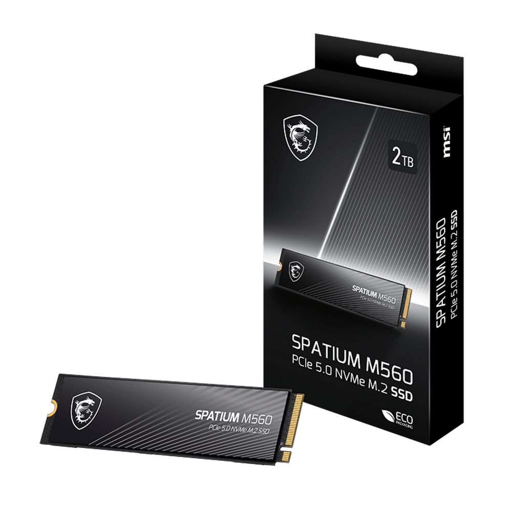Твердотельный накопитель SSD MSI M.2 2280 2TB SPATIUM M560 Client SSD S78-440Q940-P83, PCIe Gen4x4 with NVMe, 3D TLC, R/ W 4900/ 4400