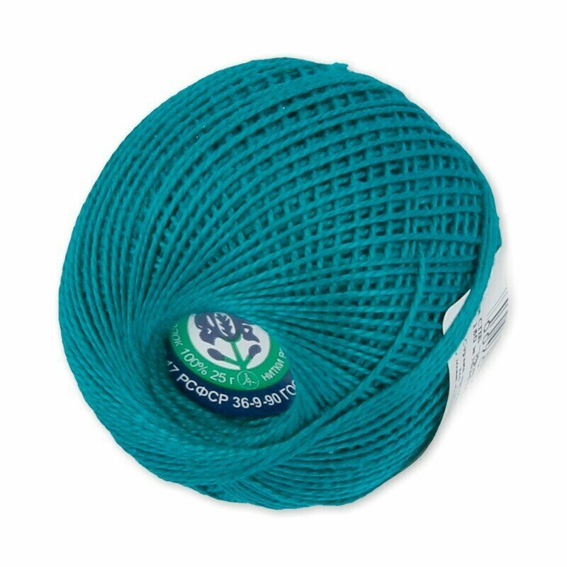 Набор пряжи ПНК им. Кирова "Ирис", хлопок, 20х25 г, 150 м, №3514 темно-бирюзовый