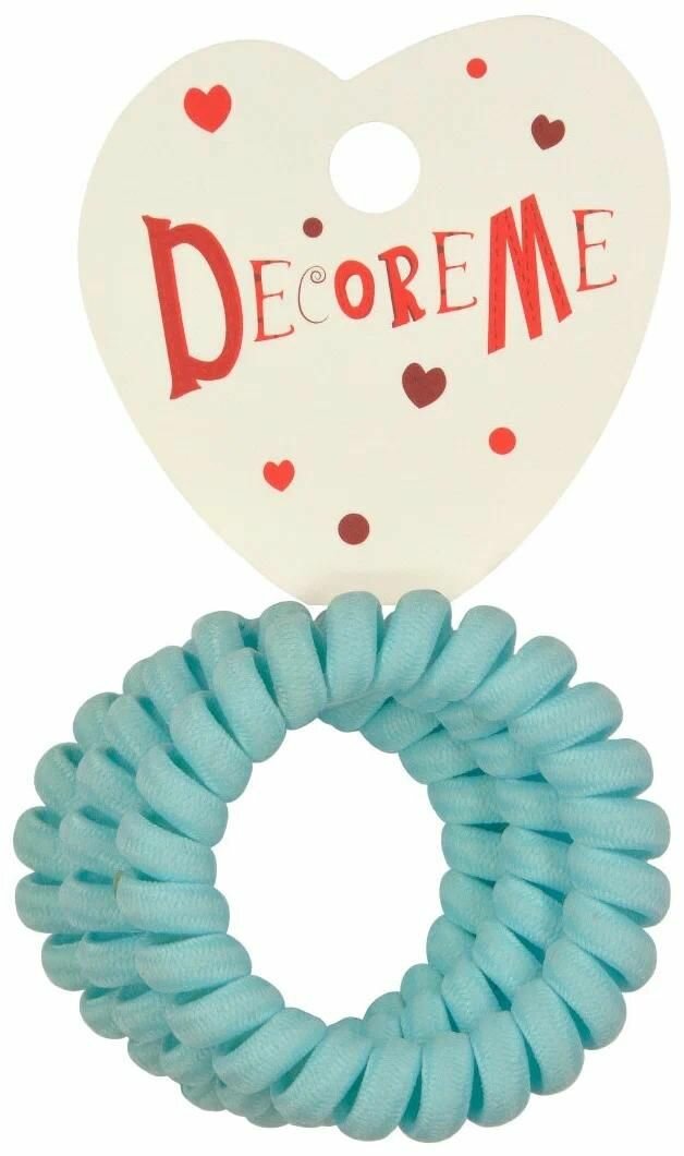 Резинка для волос DecoreMe 3 шт, спиральная, в тканевой оплетке