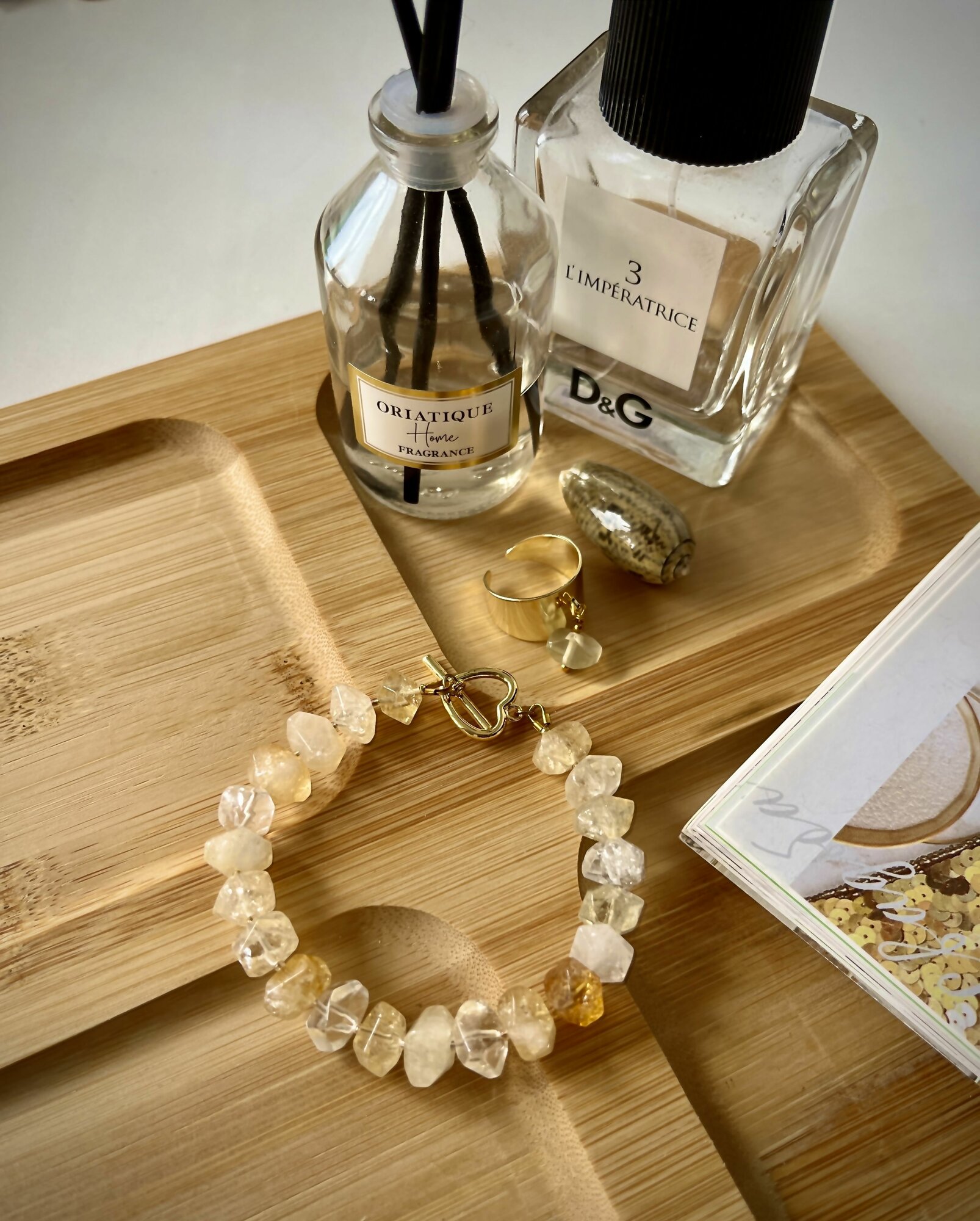 Комплект бижутерии, цитрин