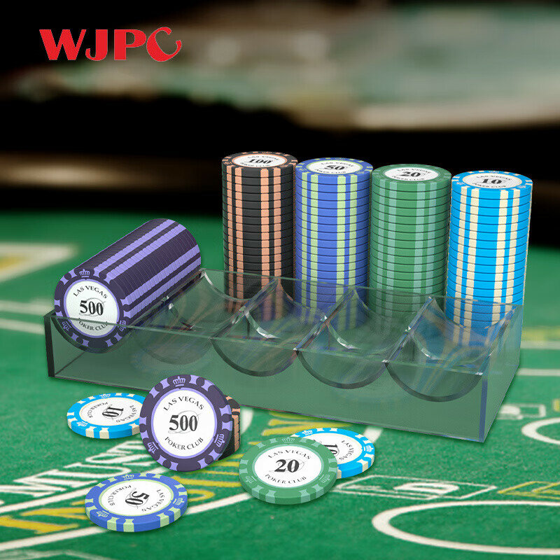 Wangjing Poker 500 Large Value Clay Chips, Texas Hold'em Poker Chips, Mahjong Chips, Card Game Point Chips Set