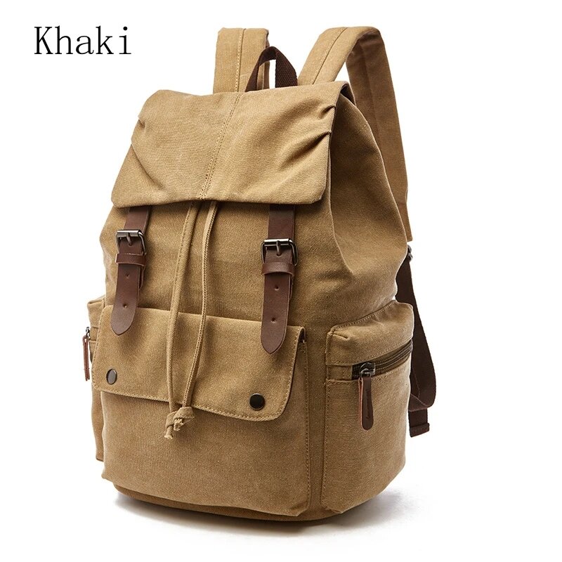 Холщовый рюкзак Khaki, повседневный дорожный ранец