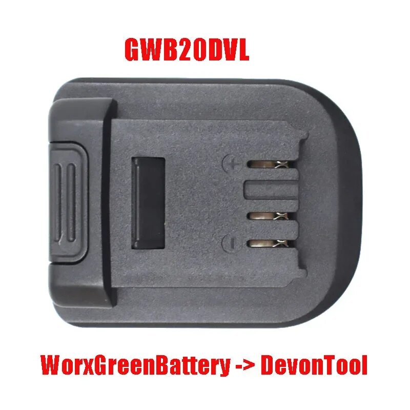Адаптер-переходник для электроинструментов Devon GWB20DVL, преобразователь батареи для 5-контактного разъема Worx 20 В, зеленые литиевые батареи
