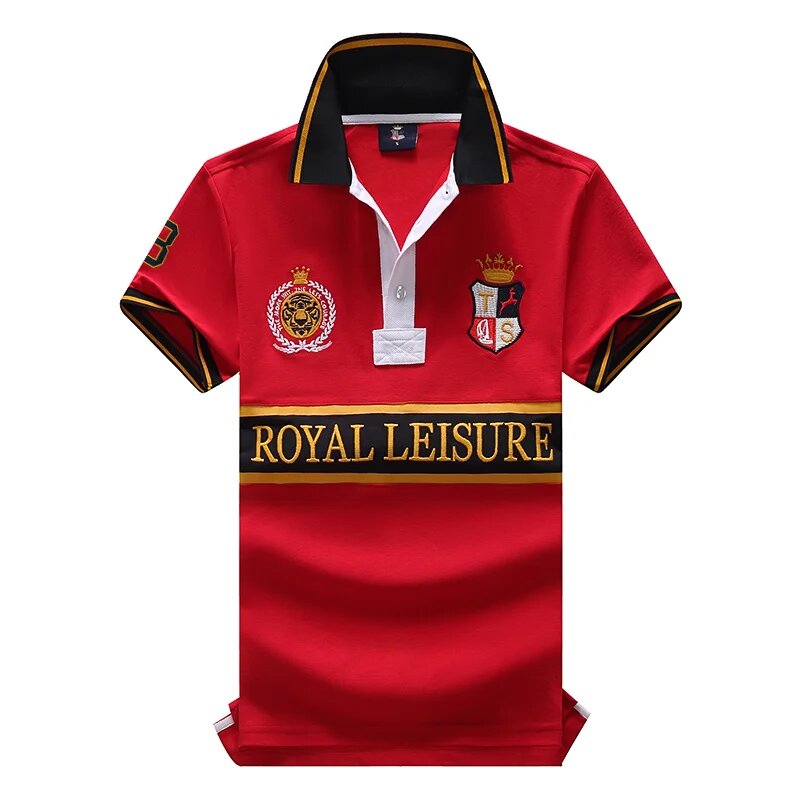 POLO Mon футболка, Мужская поло премиум: роскошная хлопковая рубашка с вышивкой, оригинальный дизайн, Чистый цветred_XL