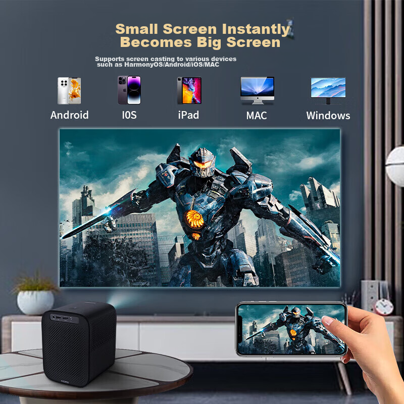 Philips NeoPix 125 Projector for Home Use, High-Definition Home Theater, Living Room And Bedroom Large Screen TV, Portable Phone And Computer Screen Mirroring Projector, Office And Conference Projector