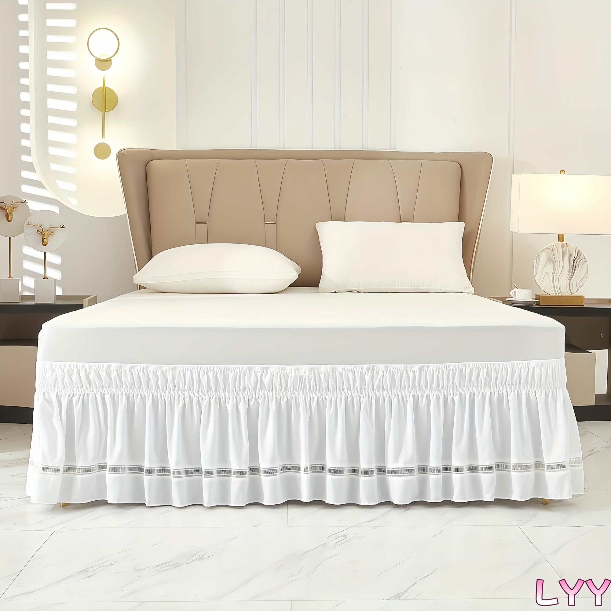 Подзор для кровати, Софт с размерами: 203 x 198 см