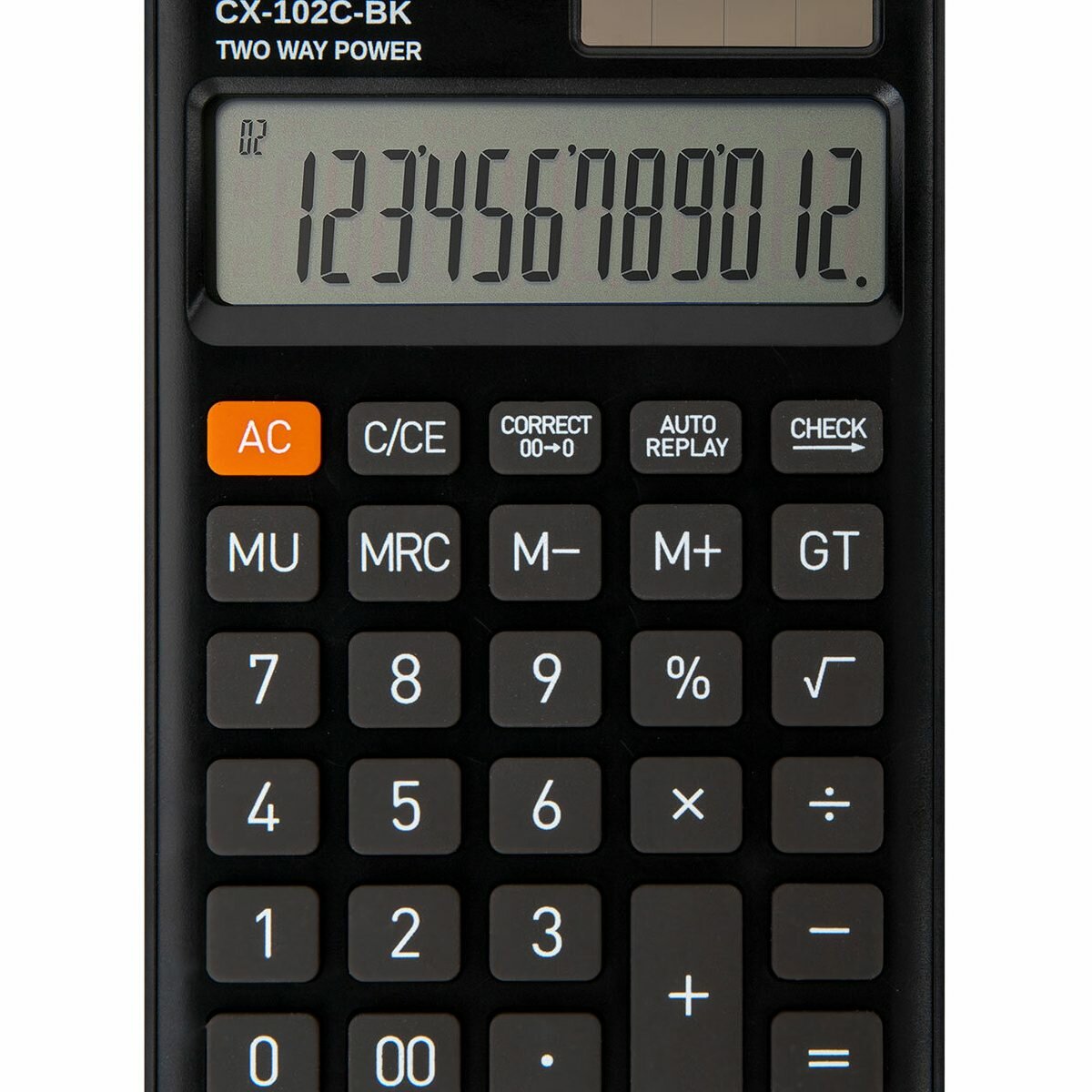 Калькулятор карманный Brauberg CX-102C-BK (12-разрядный) двойное питание, черный