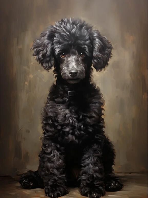 Алмазная картина "французский пудель" алмазная огранка 40х50 см,40X50CM, разноцветный