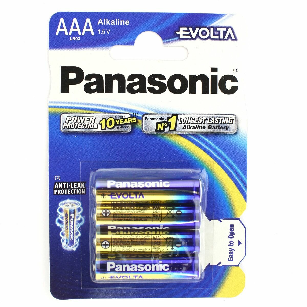 Батарейка (4шт) PANASONIC LR03 (AAA) Evolta 1.5В щелочная(алкалиновая)(бл4)