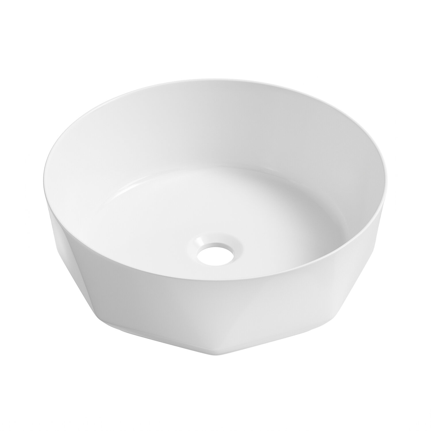 Накладная раковина в ванную комнату Lavinia Boho Bathroom Sink 33311092: круглая раковина, ширина умывальника 42 см, цвет глянцевый белый