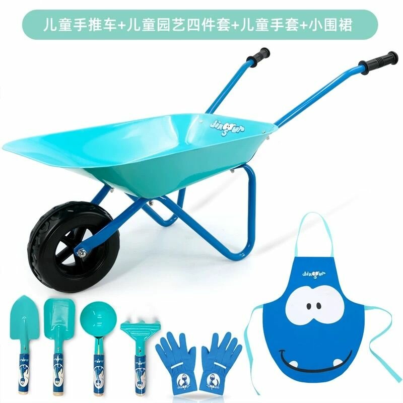 Детская тележка для песка и игрушек с удобной ручкой, прочная одноколесная тачка для игр во дворе