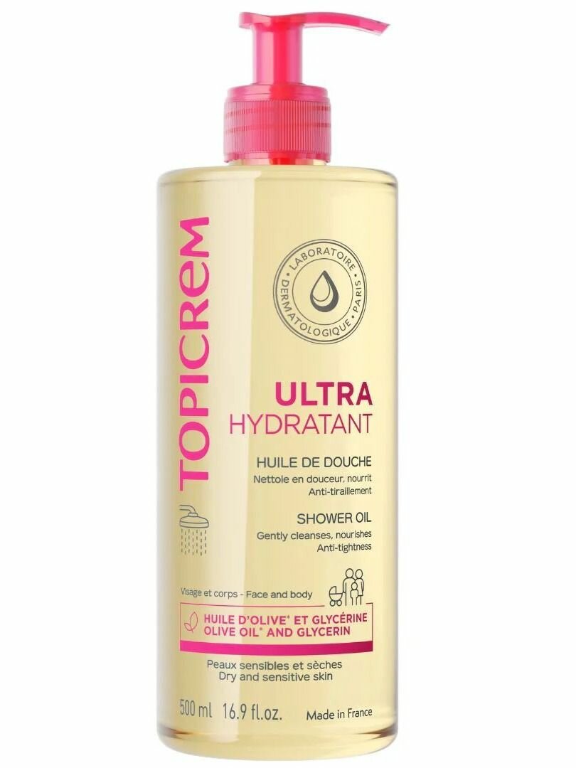 Топикрем Масло Ультраувлажняющее для душа, 500 мл (Topicrem ULTRA-Hydratant Huile De Douche)