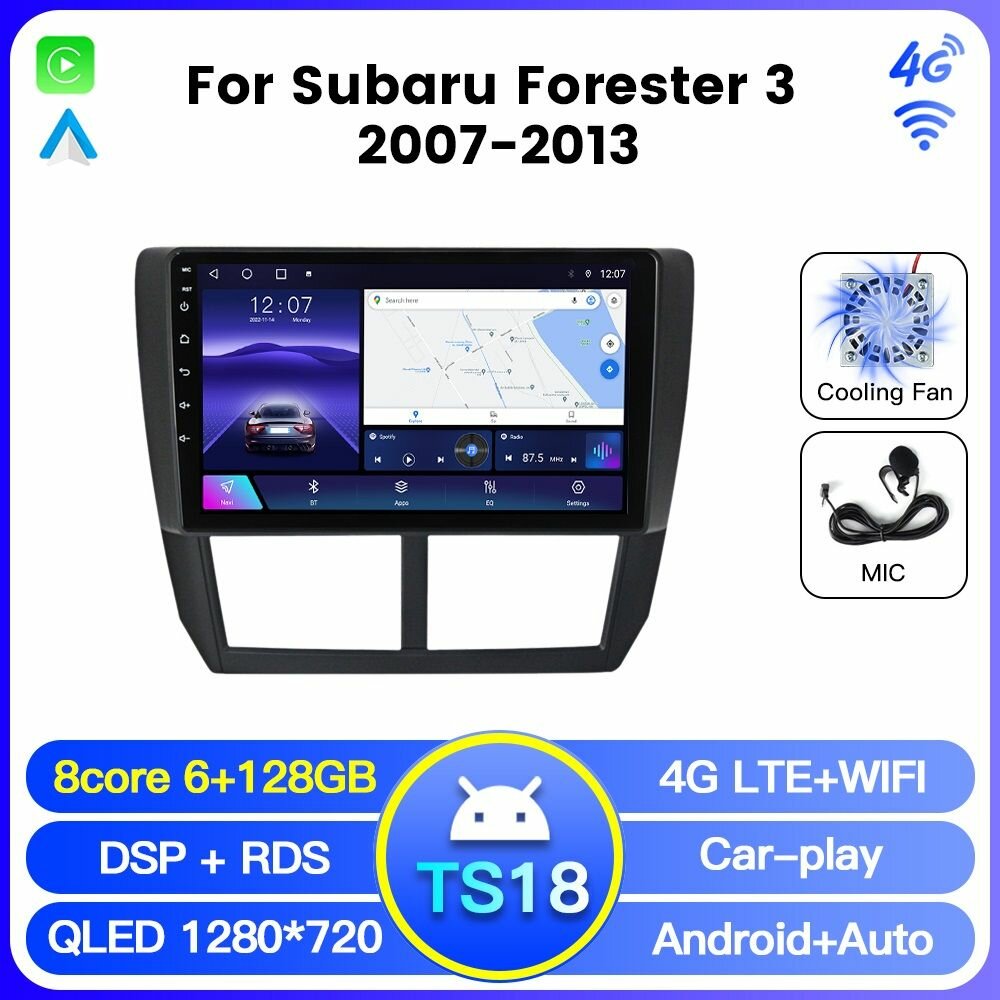 Магнитола Mekede TS18 6/128 Гб Android для Subaru Forester Impreza / Автомагнитола Андроид Субару Форестер Импреза