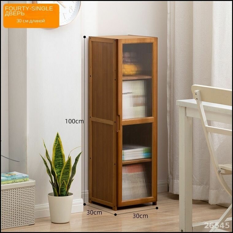 Книжный шкаф ChangHong, бамбуковый корпус, глянцевая отделка, глянцевый, стиль минимализм