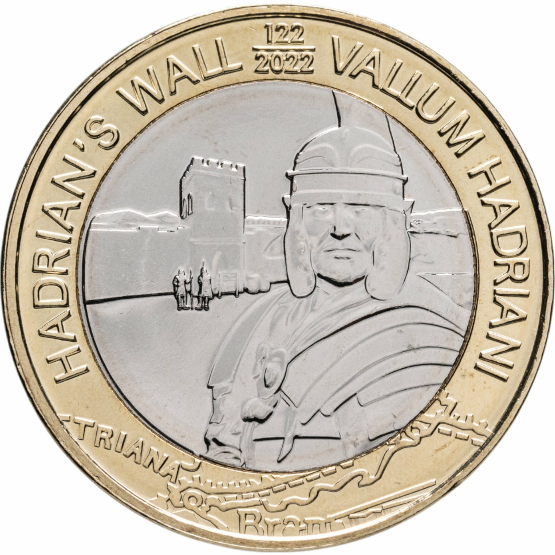 Гернси 2 фунта 2022 " 1900 лет Валу Адриана Гней Юлий Агрикола", Биметалл, в сохранности BUNC