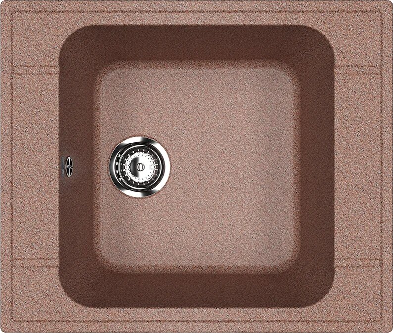 Мойка кухонная Ulgran U-604 -307 прямоугольная, 50x59, мойка для кухни, коричневая, матовая, российская
