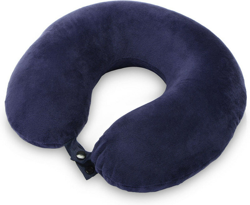 Подушка Basic U-shape, из микрофибры, с эффектом памяти, синяя