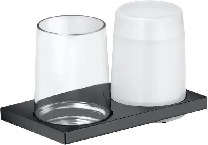 Дозатор для жидкого мыла Keuco Edition 11 11153139000 со стаканом, подвесной, механический, вороненая сталь, глянцевый, матовый, латунный, круглый, диспенсер для мыла