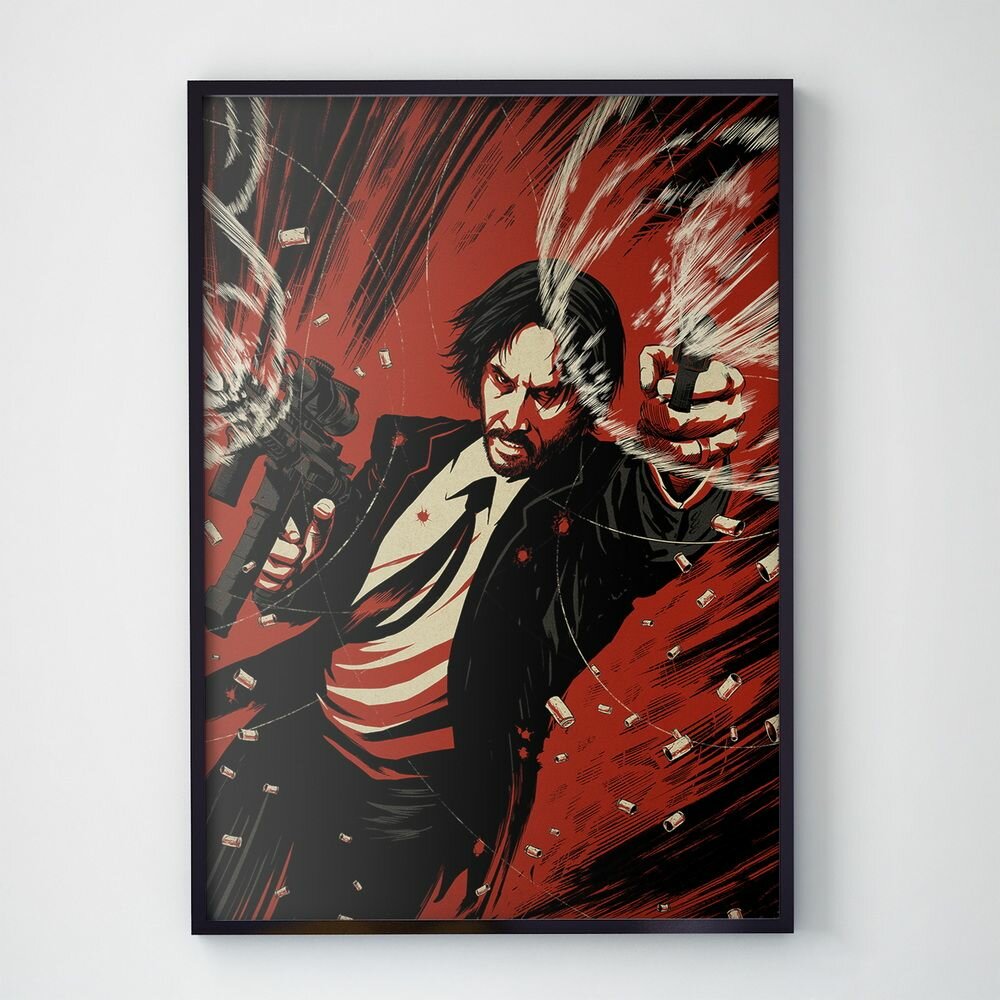 Плакат, постер John Wick, Джон Уик на бумаге, размер 21х30см