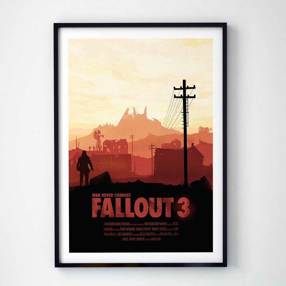 Плакат, постер Fallout на бумаге, размер 21х30см