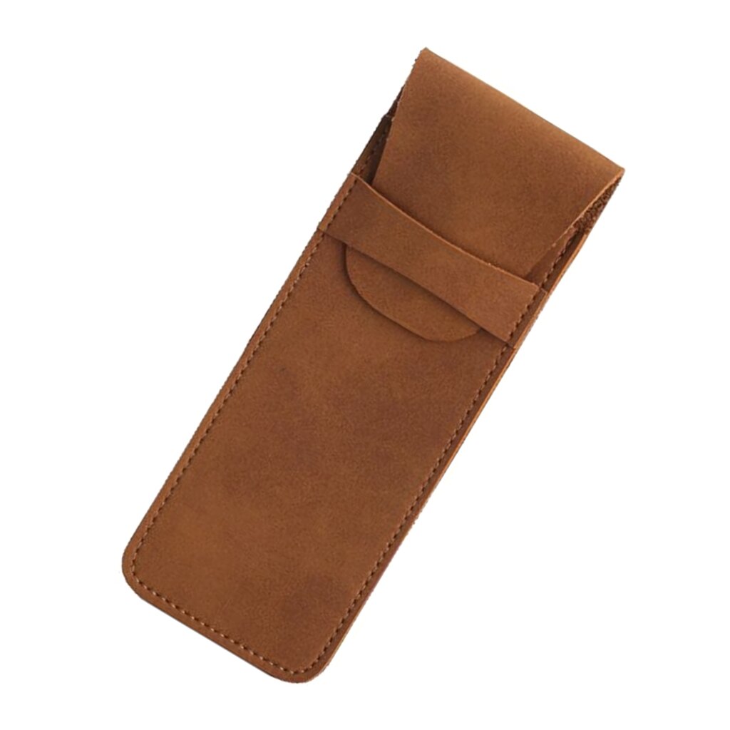 Ретро кожаный пенал карманный пенал мини-сумка для хранения канцелярских принадлежностей-коричневый