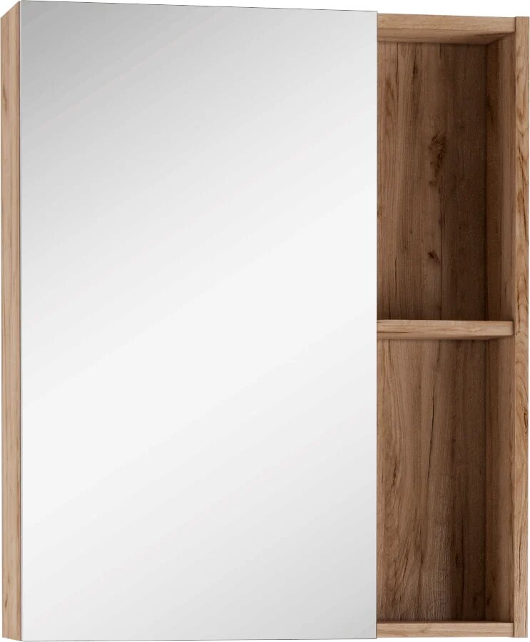 Зеркало-шкаф Домино Craft 60 с боковыми полками, 60 см, в современном стиле, зеркало настенное в ванную