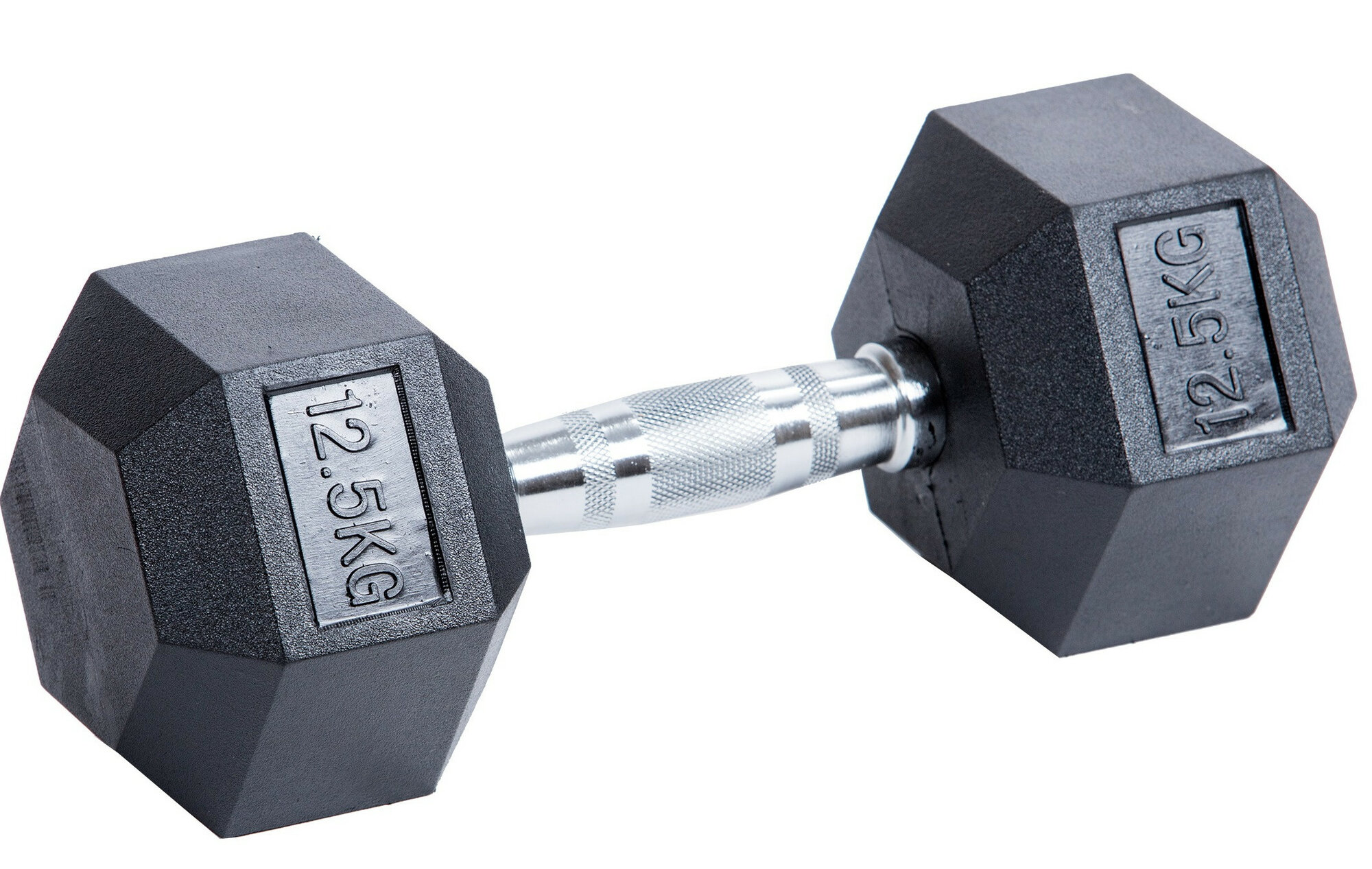 Гантель VictoryFit VF-H125, 12.5 кг, неразборная, черная/хромированная