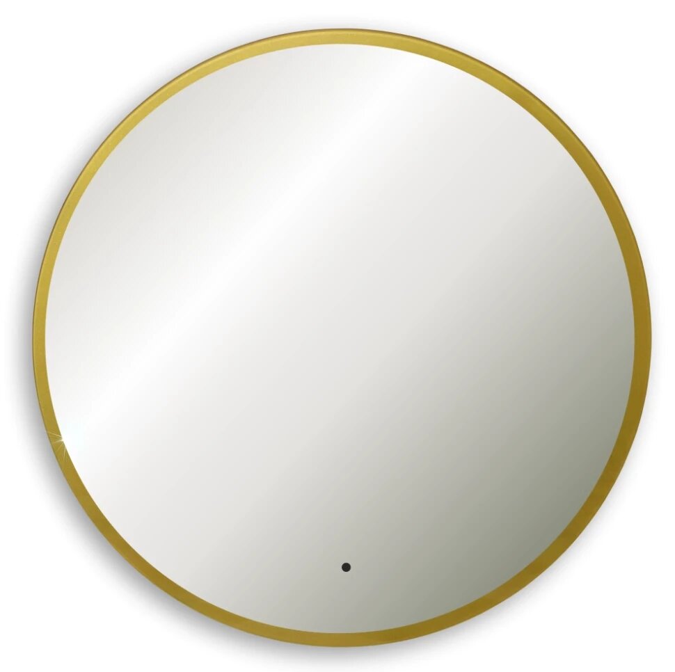 Зеркало Art&Max Sanremo AM-San-1000-DS-F-Gold 100x100 см, с LED-подсветкой, сенсорным выключателем, диммером, античное золото