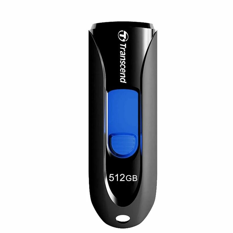 Память USB Flash 512 ГБ TRANSCEND Jetflash 790 (TS512GJF790K) - USB 3.0, USB Type-A, вид закрывания - Выдвижной, Пластик