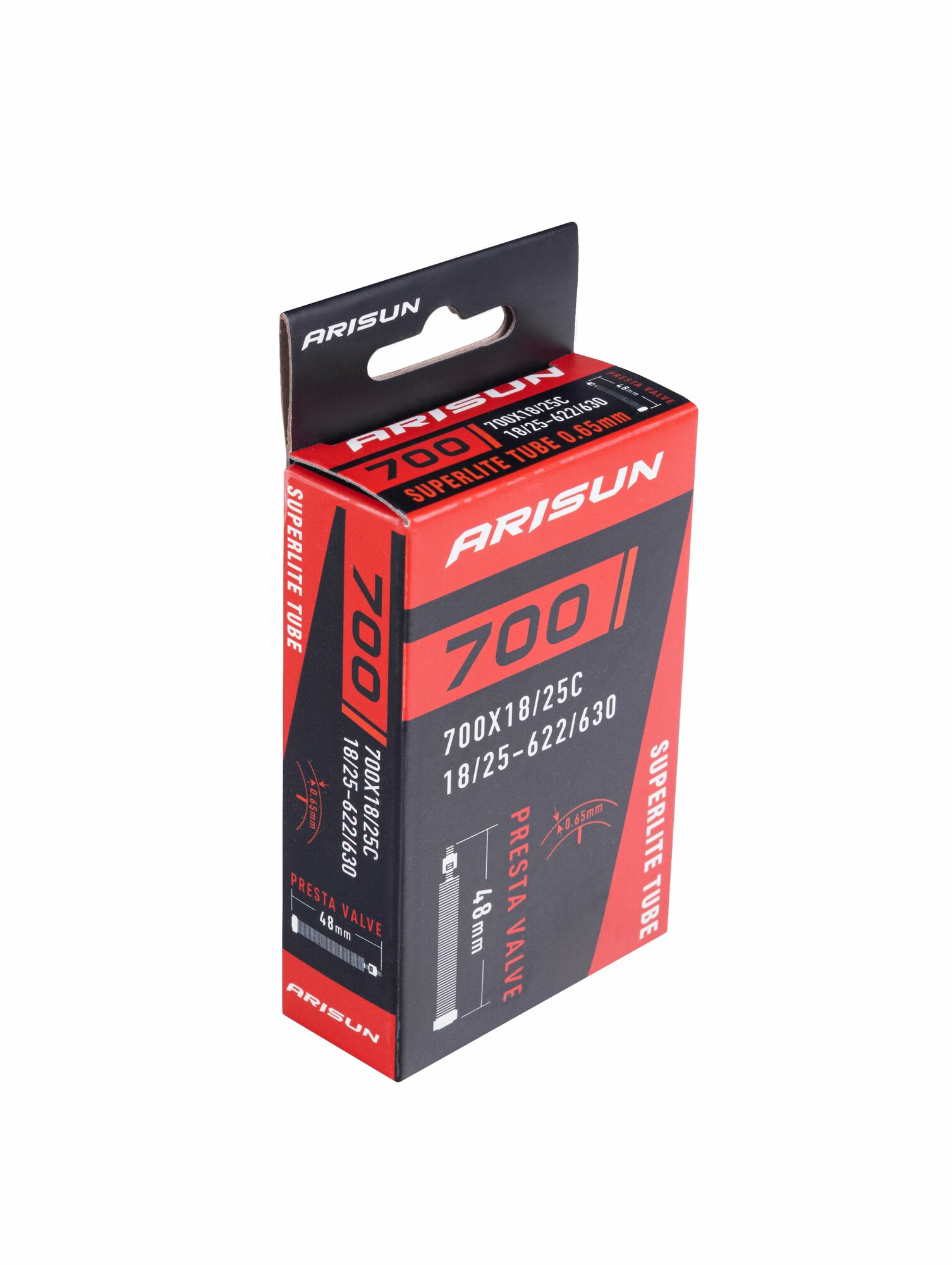 Камера Arisun SUPERLITE 700x18/25C (18/25-622/630) FV 48мм бутиловая 0.65мм