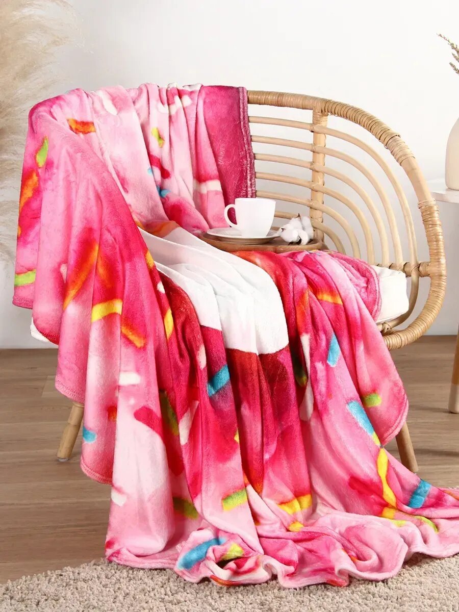 Плед круглый пончик d=180 см корал флис