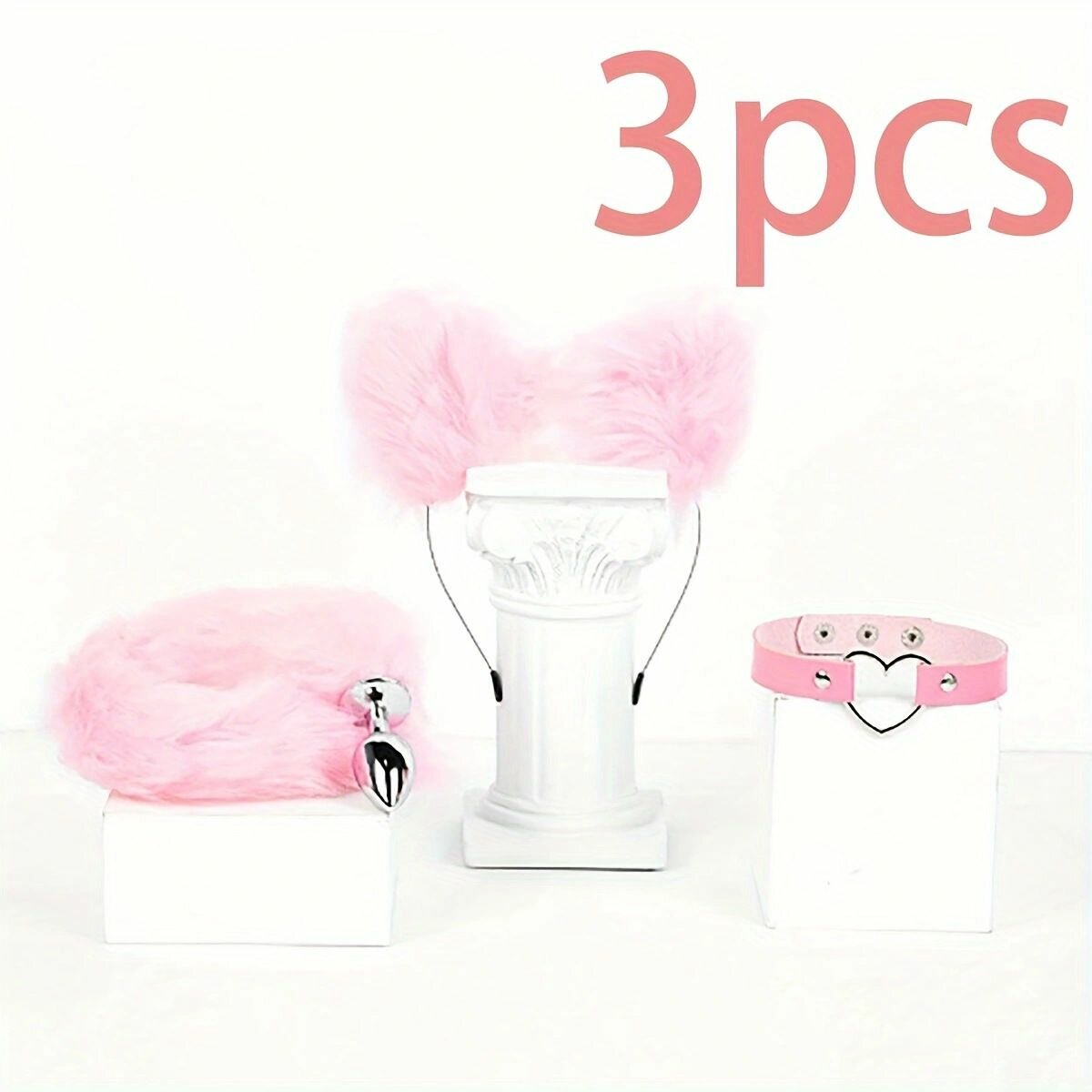 Комплект Лисичка для петплея ушки хвостик ошейник