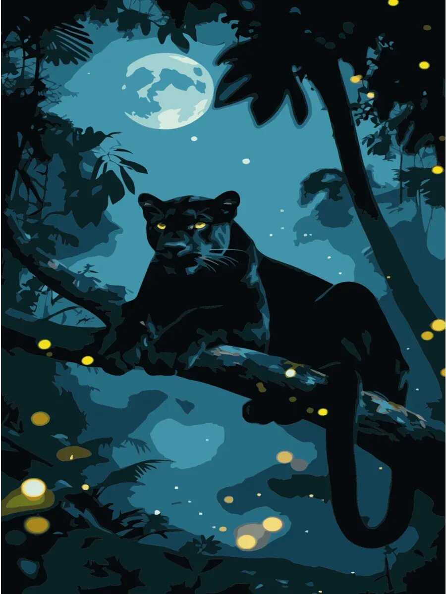 Картина по номерам ягуар