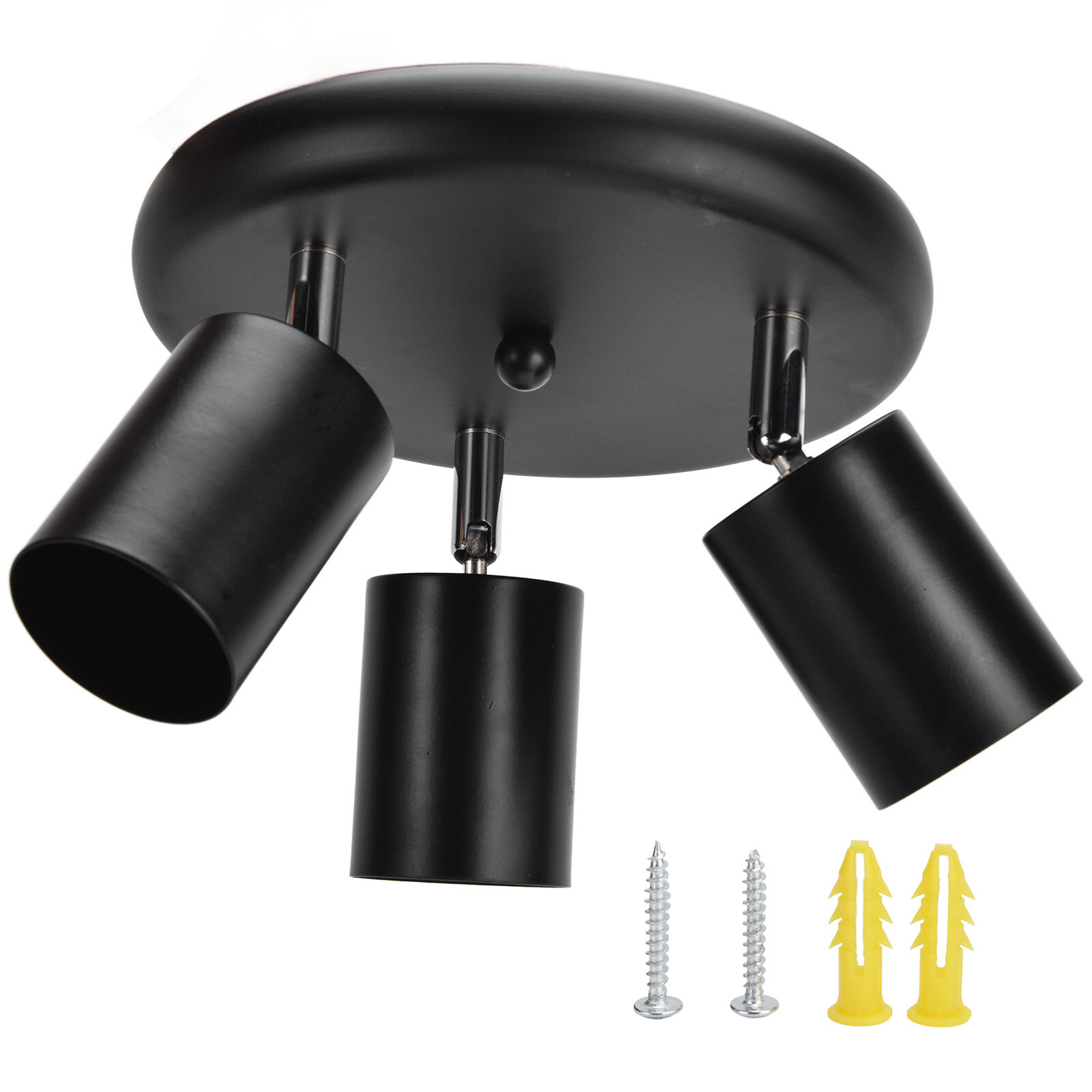 GU10 Потолочный прожектор Holder 3 головы вращающиеся лампы базовый приспособление для спальни столовая торговые центры 85–265VBLACK