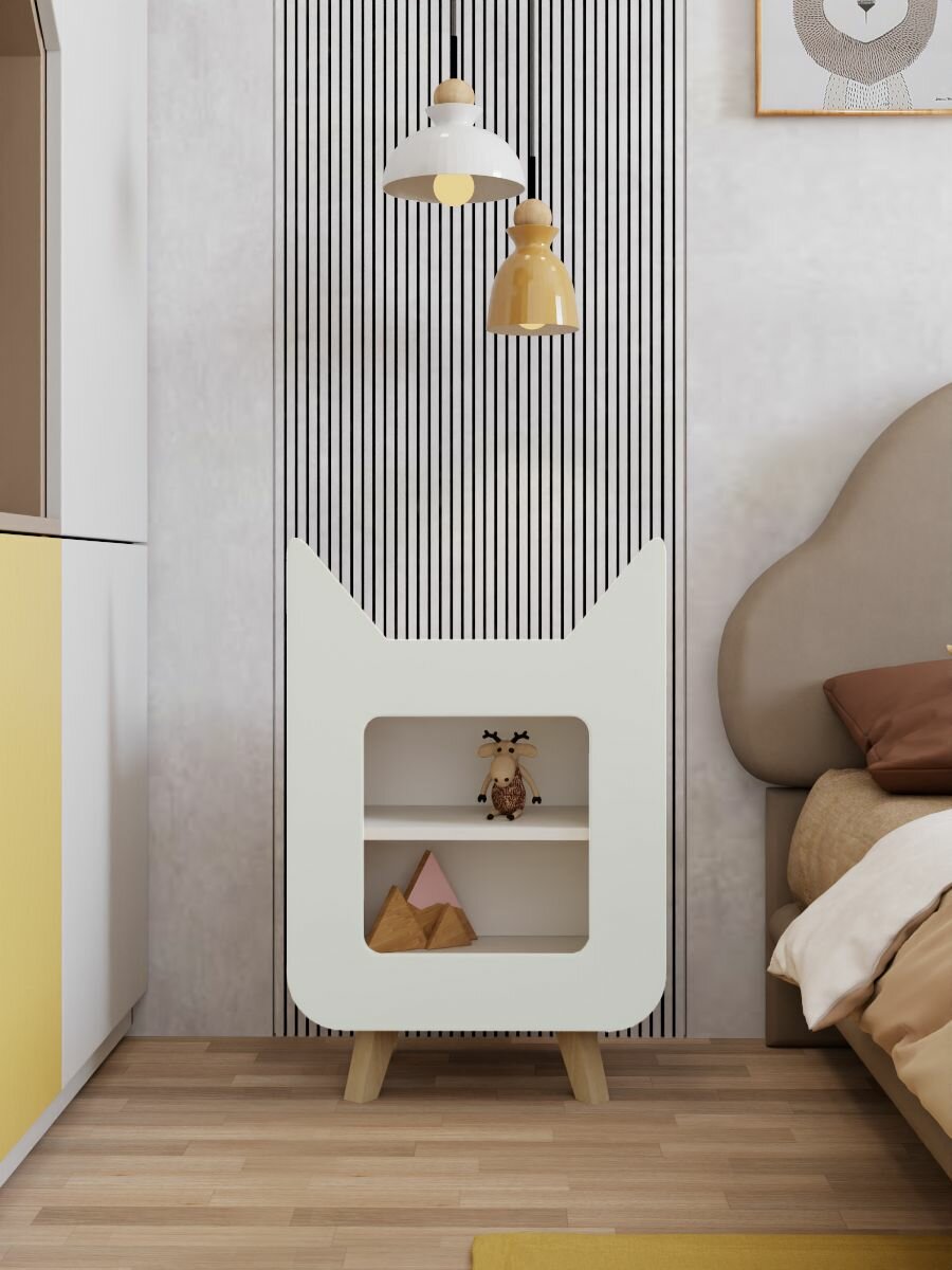 Детская напольная тумба для игрушек Кот лотос 40*25*40 см/50*65 см