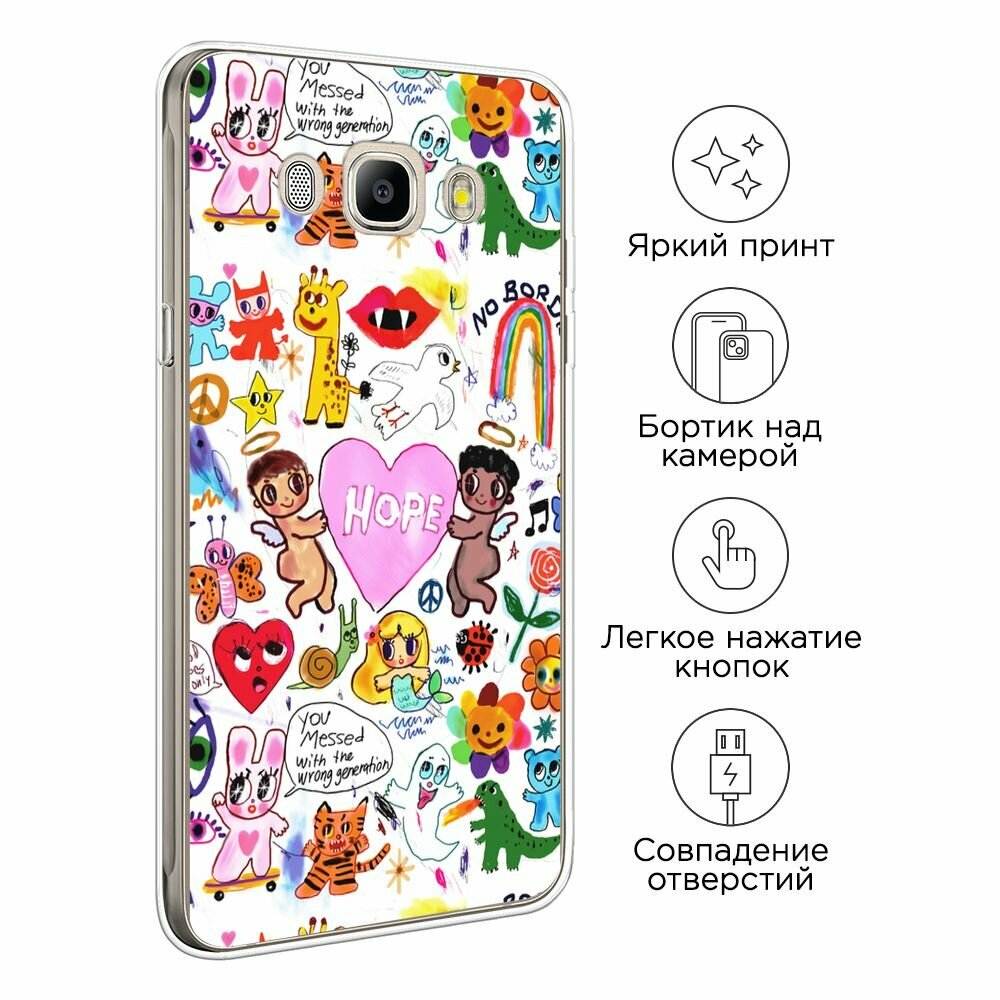 Чехол на Samsung Galaxy J5 2016 / Самсунг Галакси Джей 5 2016 с принтом "Милые рисунки" — фото 1