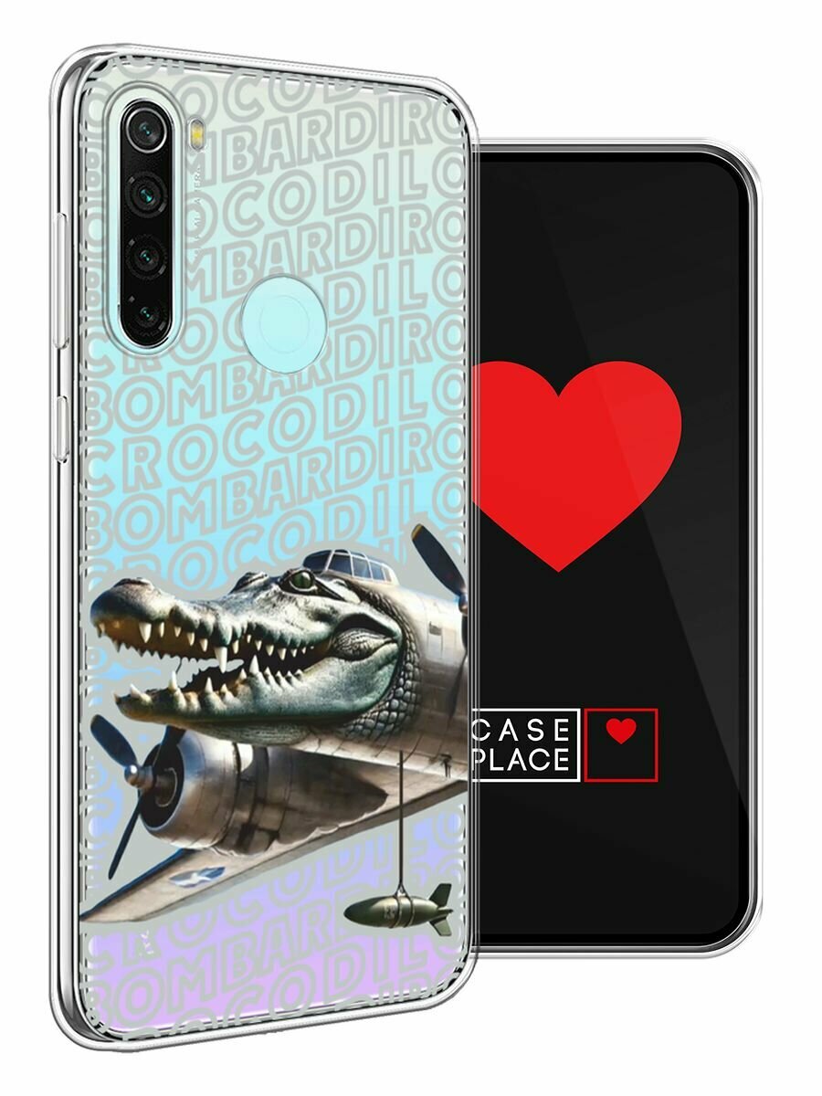 Чехол на Xiaomi Redmi Note 8 / Сяоми Редми Нот 8 с принтом "Бомбардиро крокодило 2", прозрачный — фото 1