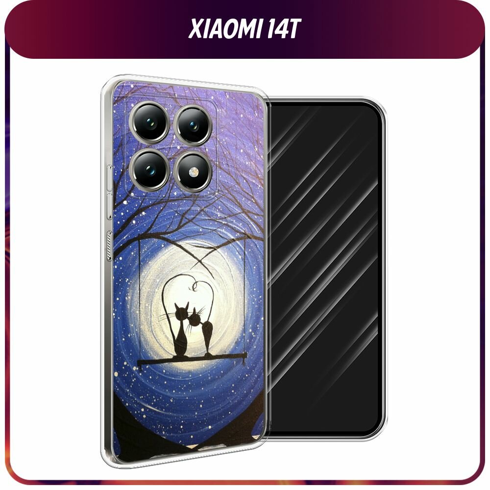 Чехол на Xiaomi 14T / Сяоми 14T с принтом Влюбленные котики 10