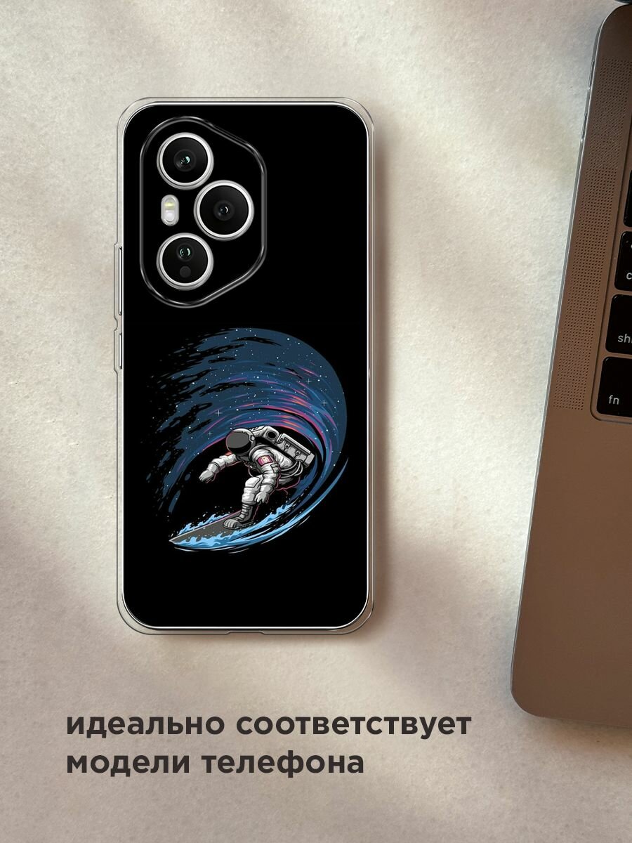 Чехол на Honor 400 Pro / Хонор 400 Про с принтом "Космонавт на серфе" — фото 1