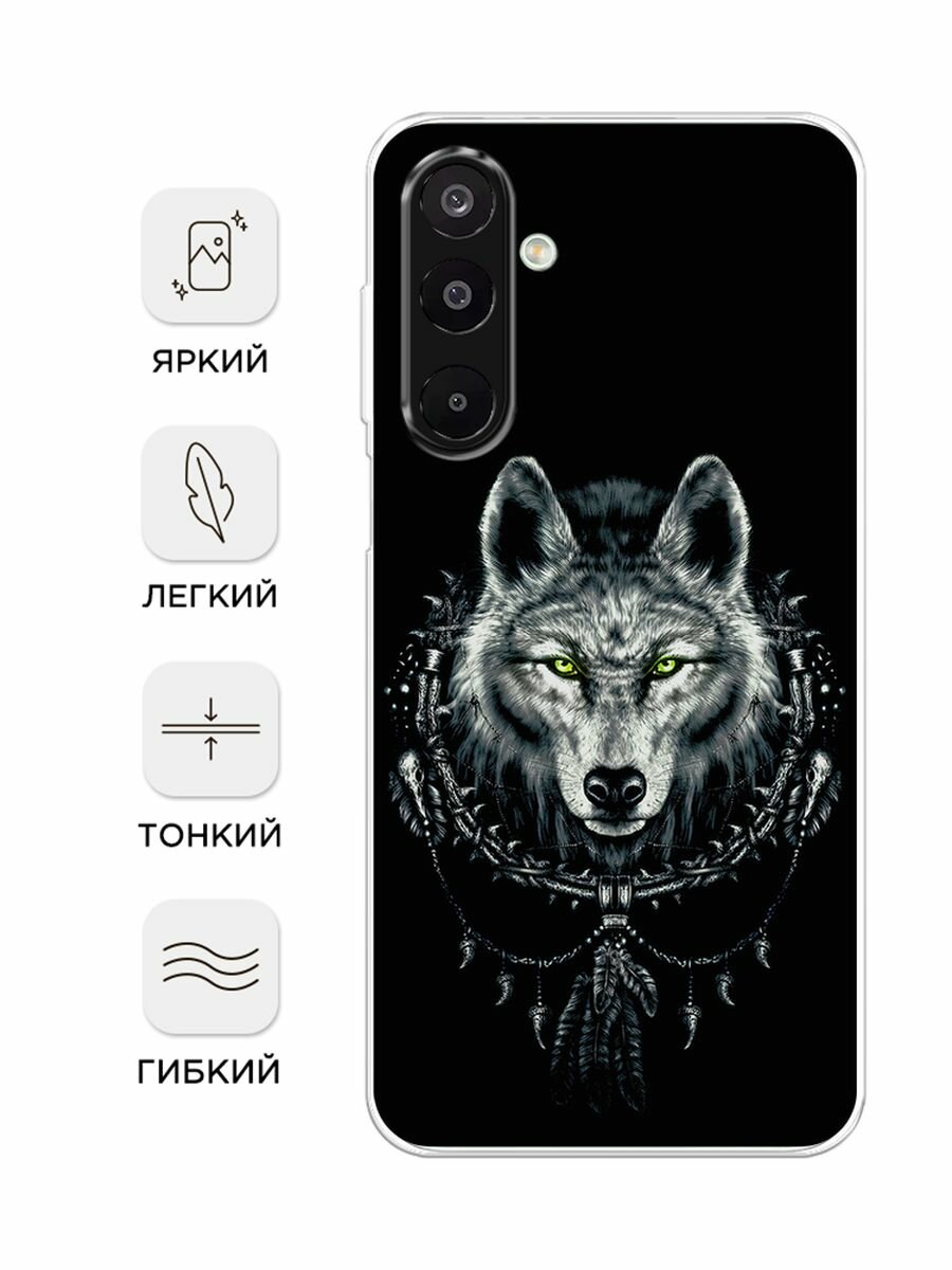 Чехол на Samsung Galaxy M16 / Самсунг Галакси М16 с принтом "Волк оберег" — фото 1
