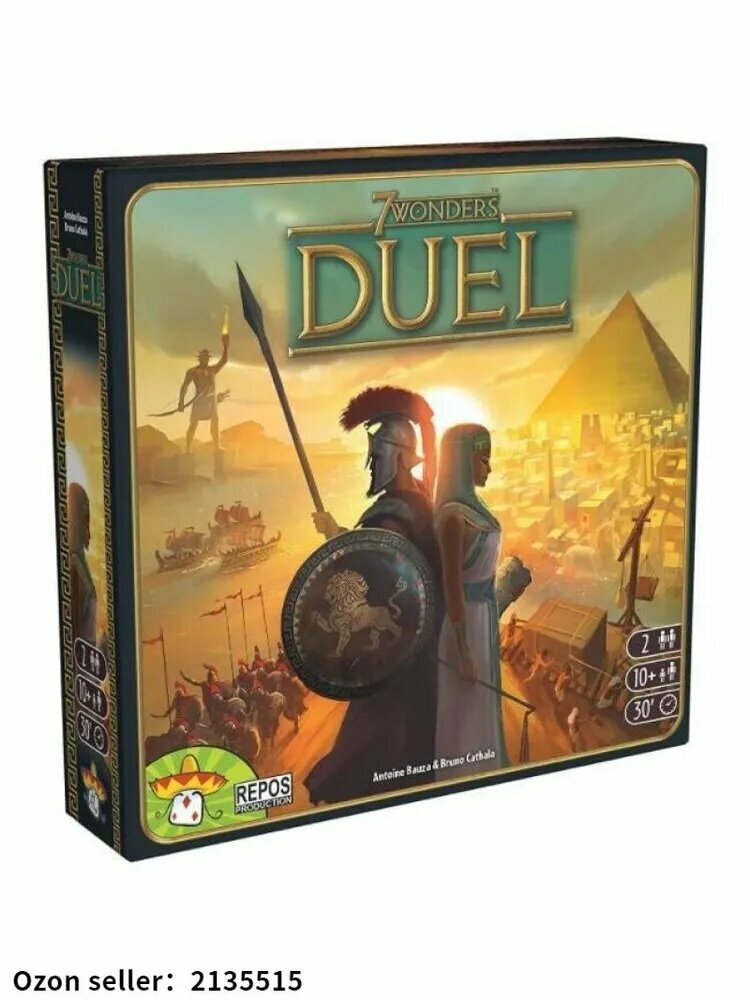 Настольная игра "7 Чудес: Дуэль" - карточная стратегическая игра для двух игроков