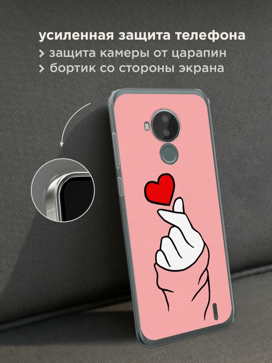 Силиконовый чехол на Nokia C30 / Нокия C30 с принтом "Милое сердечко" — фото 1