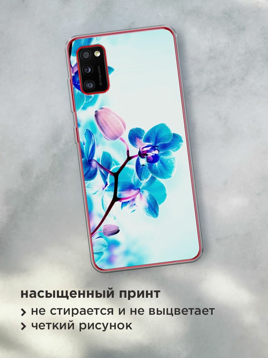 Чехол на Samsung Galaxy A41 / Самсунг Галакси А41 с принтом "Голубая орхидея" — фото 1