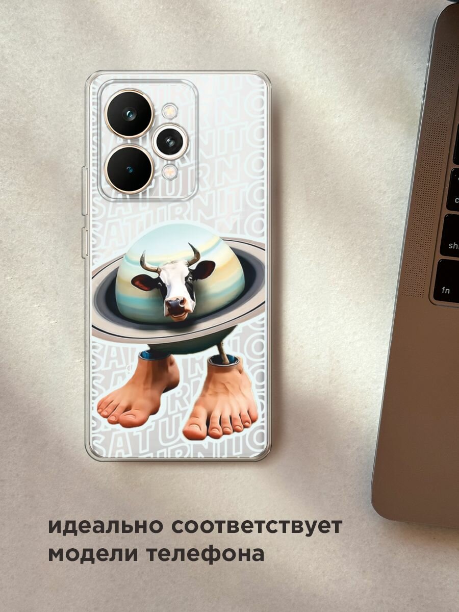 Чехол на Realme 15 Pro / Реалми 15 Про с принтом "Сатурнито сатурно 2", прозрачный — фото 1