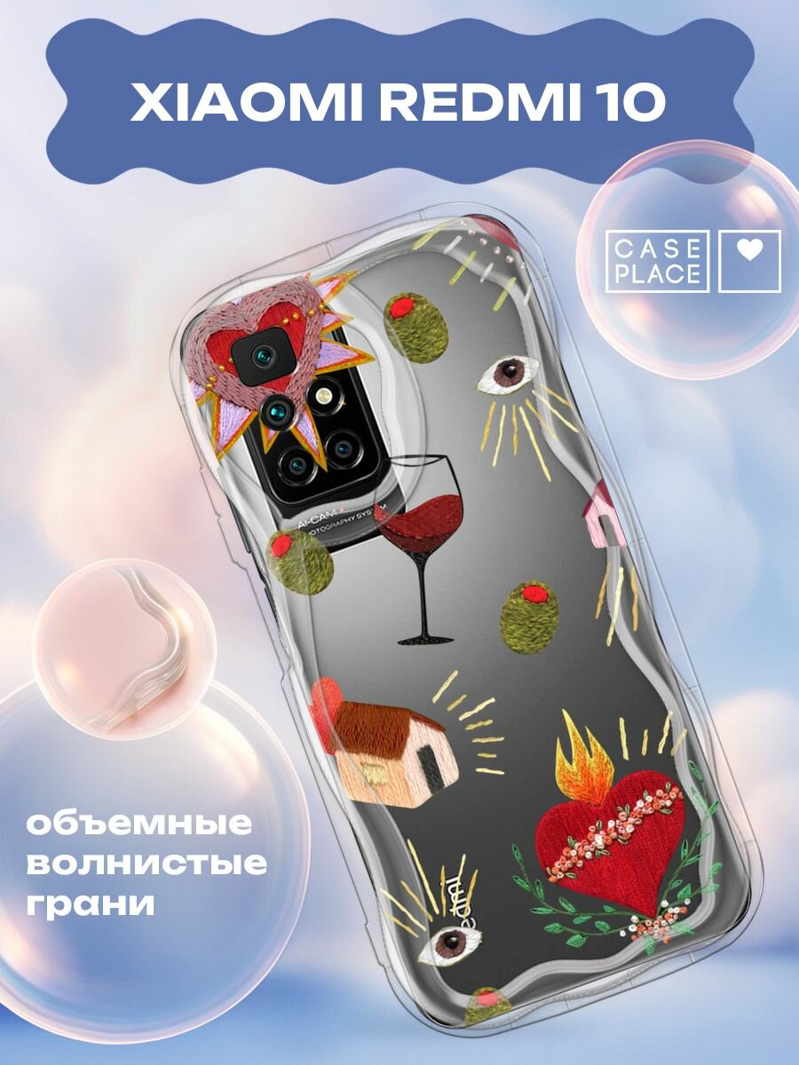 Чехол на Xiaomi Redmi 10 / Редми 10 с принтом "Ниточный коллаж"