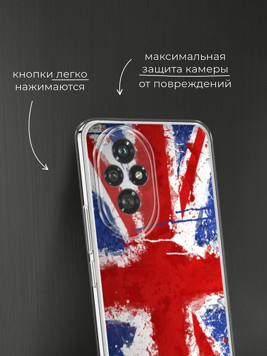 Чехол на Honor 200 / Хонор 200 с принтом "Флаг Великобритании 2" — фото 1